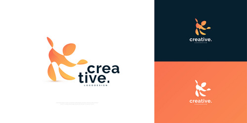 Happy human logo design Royalty Free Vector Image