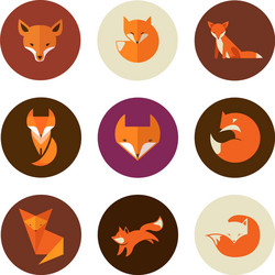 Fox icons and elements Royalty Free Vector Image