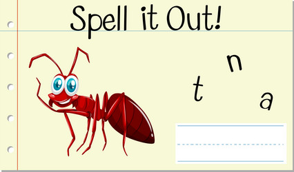 Flashcard Letter a is for Ant Vector Images (60)