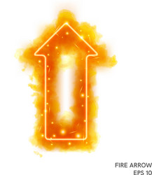 Watercolor fire star with neon counter Royalty Free Vector