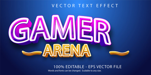 Funny gamer text editable font effect Royalty Free Vector