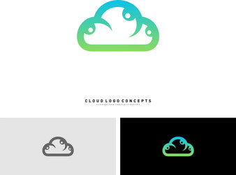 People cloud logo design concept modern Royalty Free Vector