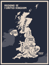 Poster map countries united kingdom Royalty Free Vector