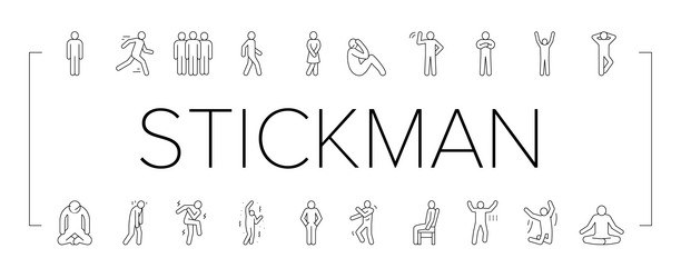 Stickman Running from Problem Royalty Free Vector Image