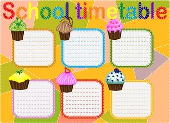 Background frame design school timetable Vector Image