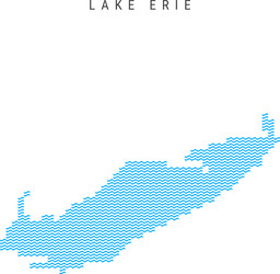 Blue wave pattern map lake michigan wavy line Vector Image