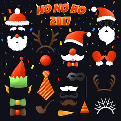 Christmas retro party set Royalty Free Vector Image