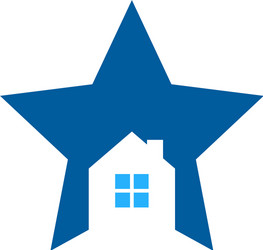 Star home logo template house logo design Vector Image