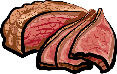 Roast beef with potatoes Royalty Free Vector Image