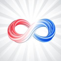 3d infinity symbol red and blue infinity icon Vector Image