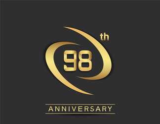 98 years anniversary celebration template design Vector Image