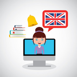 Learn english online icon Royalty Free Vector Image