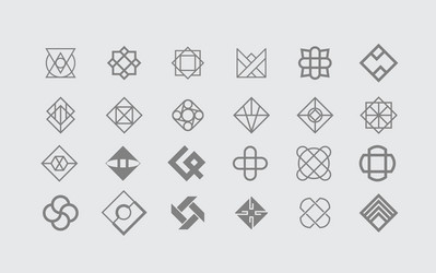 24 square shape designs Royalty Free Vector Image