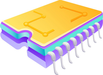 Semiconductor chip socket composition Royalty Free Vector