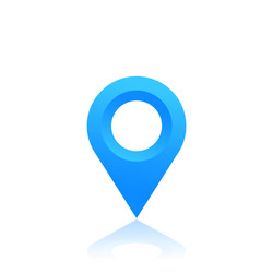 Map pin icon on blue background pointer symbol Vector Image