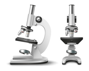 Realistic microscope 3d chemistry pharmaceutical Vector Image