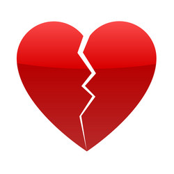Heartbreak the red heart with a hole Royalty Free Vector