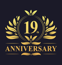 19th anniversary logo 19 years celebration Vector Image