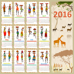 Calendar 2024 october template beautiful african Vector Image