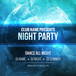 Dance night music fest poster template Royalty Free Vector