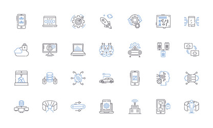 Philosophy line icons collection existence Vector Image