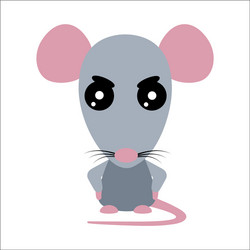 Cute rat cartoon hug character white Royalty Free Vector