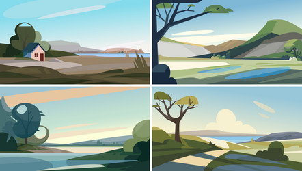 Spring landscape Royalty Free Vector Image - VectorStock
