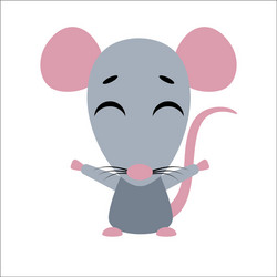 Cute rat cartoon hug character white Royalty Free Vector