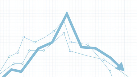 Stock market chart financial falling line graph Vector Image
