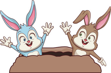 Rabbits couple cartoon Royalty Free Vector Image