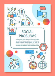 Social problems brochure template layout Vector Image