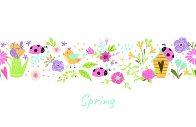 Thanksgiving dinner horizontal seamless border Vector Image