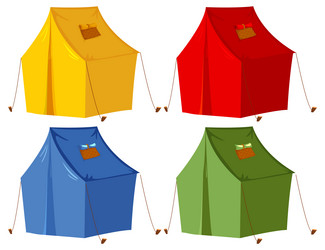 Camping tent in different colour set Royalty Free Vector