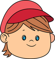 Cartoon happy boy with a cap icon Royalty Free Vector Image