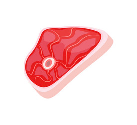 Cartoon fresh raw steak Royalty Free Vector Image
