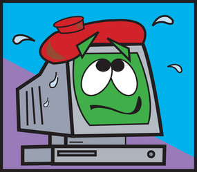 Cute computer monitors characters set funny Vector Image