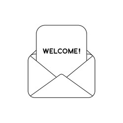 Icon concept of welcome paper inside mail envelope