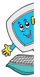 Cartoon desktop computer Royalty Free Vector Image