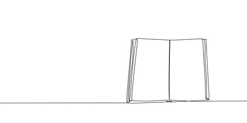 Open notepad one line colored art continuous line Vector Image