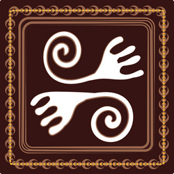 Pattern with imitation of elements of rock art Vector Image