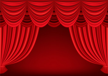 Theater concert stage with curtain cartoon scene Vector Image