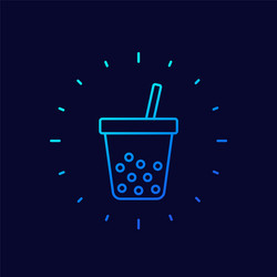 Tapioca drink bubble tea icon Royalty Free Vector Image