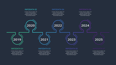 Timeline infographic with 7 elements template Vector Image