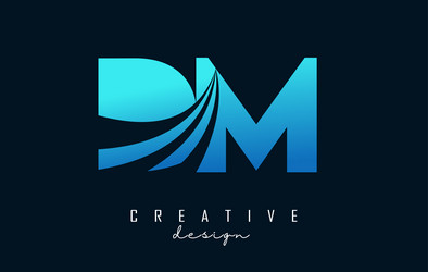 Creative colorful letters dm d m logo Royalty Free Vector