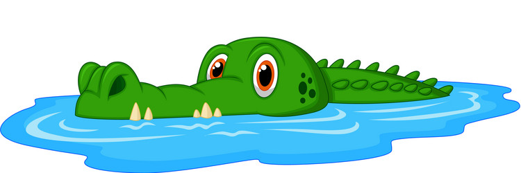 Cartoon Gator Swimming