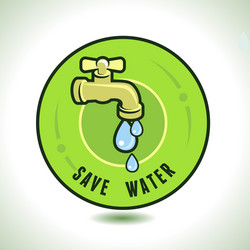 Tap water and green leaf Royalty Free Vector Image