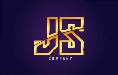 Alphabet letter combination js j s with grunge Vector Image