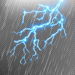 Realistic lightning with rain eps 10 Royalty Free Vector