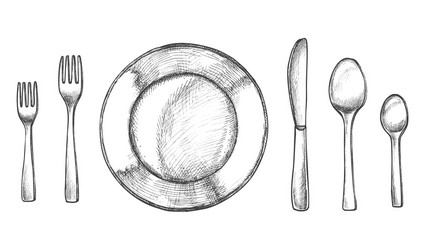Plate And Silverware Clip Art