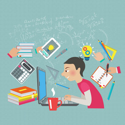 Student of mathematics smart solutions concept Vector Image